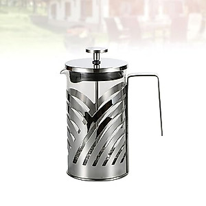 NAMOARLY 304 Coffee Filtration Teapot Machine Espresso Multi-function Coffee Pot Espresso Pot Espresso Ground Coffee Manual Coffee Infuser Concentrated Coffee Filter Teapot Silver