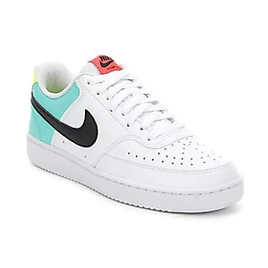 Nike Women's Court Vision Low Sneaker, White/Multi, 9 Regular US