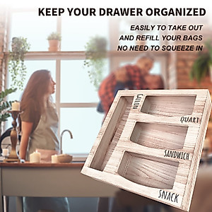 Party Funny Ziplock Bag Storage Organizer and Dispenser for Kitchen Drawer, Suitable for Gallon, Quart, Sandwich & Snack Variety Size Bag (1 Box 4 Slots)