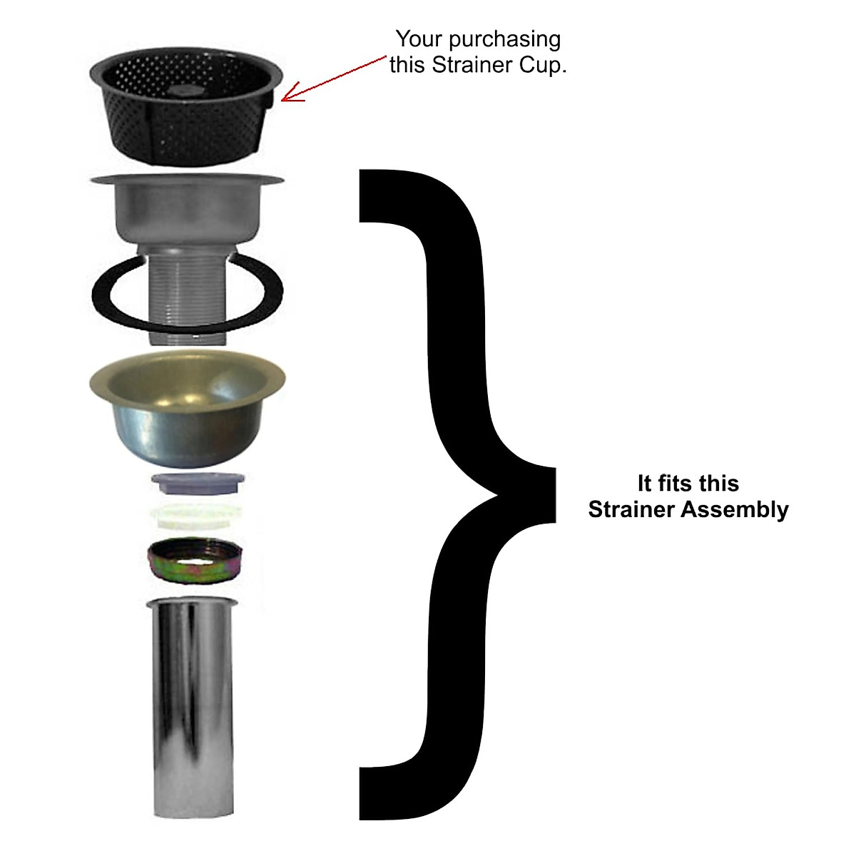 Marble Products Shampoo Bowl Strainer Cup 3-1/2" Dia.
