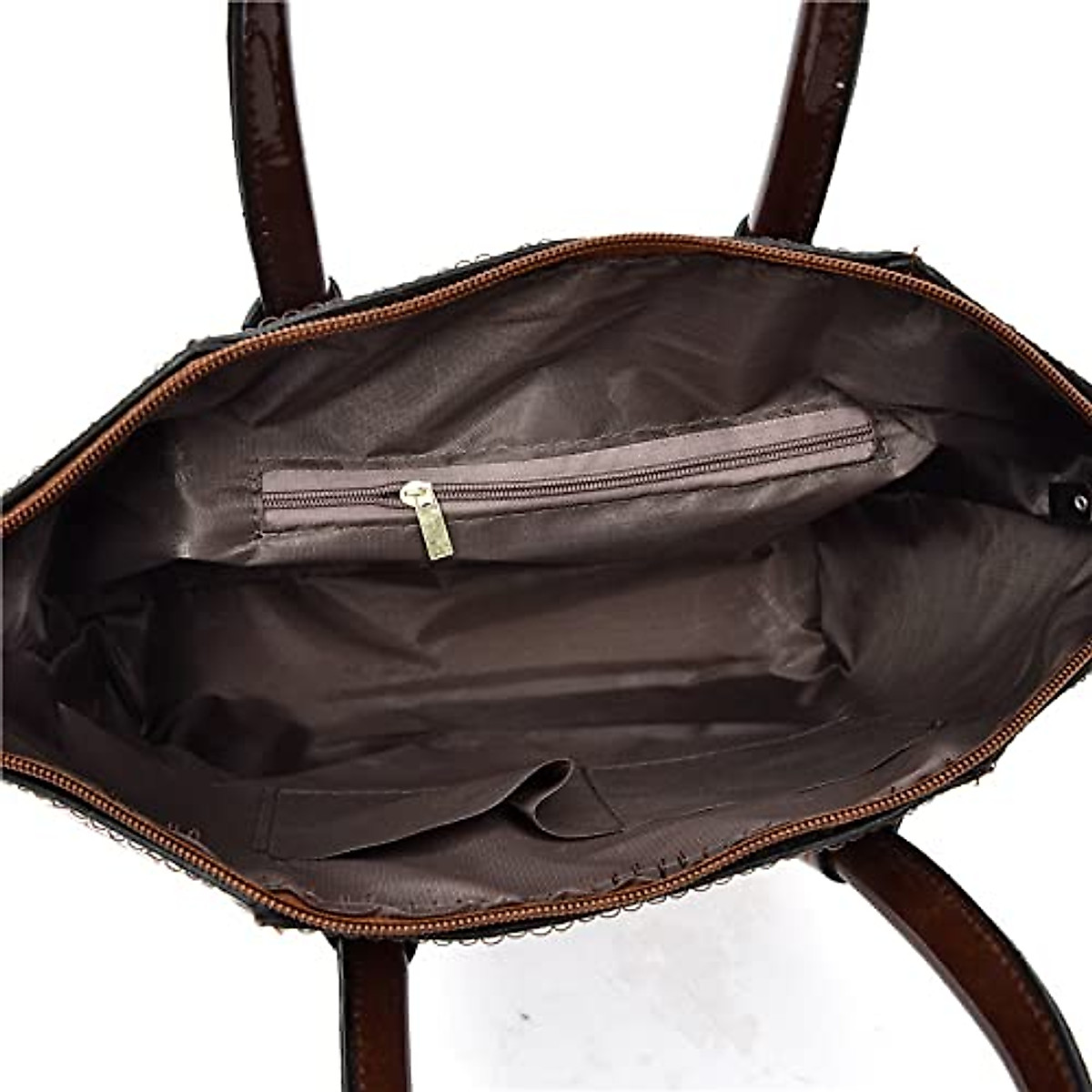 Women Fashion Handbags Wallet Tote Bag Shoulder Bag Top Handle Satchel Backpack Purse Set 6pcs (Brown)