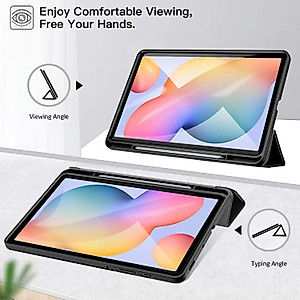 ZtotopCases for Galaxy Tab S6 Lite 10.4 inch Case 2024/2022/2020 with Pen Holder, Auto Wake/Sleep, Trifold Stand Folio Cover for Samsung Galaxy S6 Lite Tablet (SM-P625/P620/P619/P615/P613/P610), Black