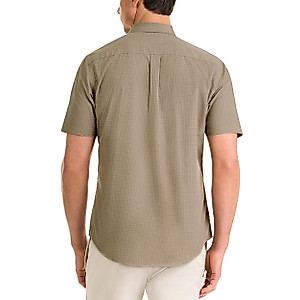 Van Heusen mens Wrinkle Free Short Sleeve Check Button Down Shirt, Aluminum Minicheck, XX-Large US