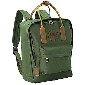 RAMSBURRY Casual Backpack for Unisex,15 Inches Laptop Backpack with Genuine Leather Straps ,Sportback,Schoolbag (Green)