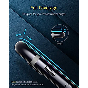 ESR Tempered-Glass for iPhone SE Screen Protector,[2-Pack] [3D+ Maximum Protection Full Coverage], Premium Tempered Glass Screen Protector for iPhone SE 2020, 4.7", (Black)