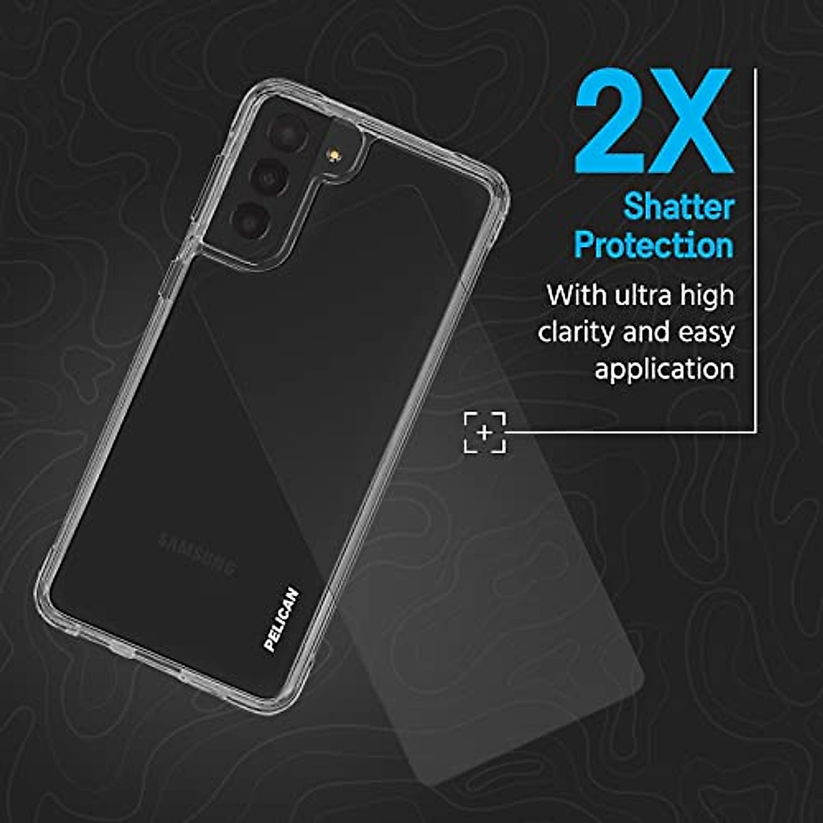 Pelican Samsung Galaxy S21 Case with Screen Protector [Wireless Charging Compatible] [10FT MIL-Grade Drop Protection] Shockproof Phone Case Cover for S21 5G with 9H Glass Film, Anti-Yellowing - Clear