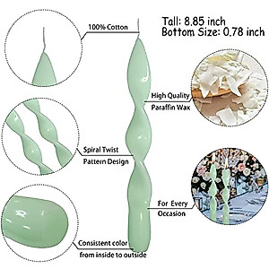 Handmade Candlesticks Spiral Taper Candles - Set of 2 Twisted Candle 7.5 Inch Dinner Candles for Home Decoration Holiday Wedding Party