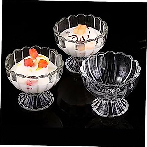 Cabilock 1 PC Disposable Salad Bowls Glass Trifle Bowl Disposable Ice Cream Cups Mini Dessert Cups Snack Dish Bowls Acrylic Trifle Pudding Sundae Cup Glass Cup Small Bowl Base