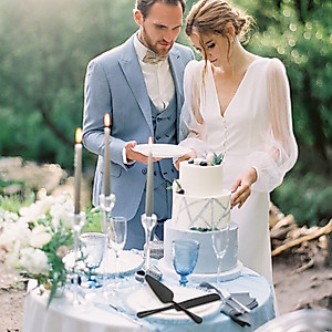 ERVILO Cake Serving Set, Cake Pie Pastry Servers, Stainless steel Cake Knife and Server Set Perfect For Birthday, Wedding, Parties and Events (Black Serving Set)