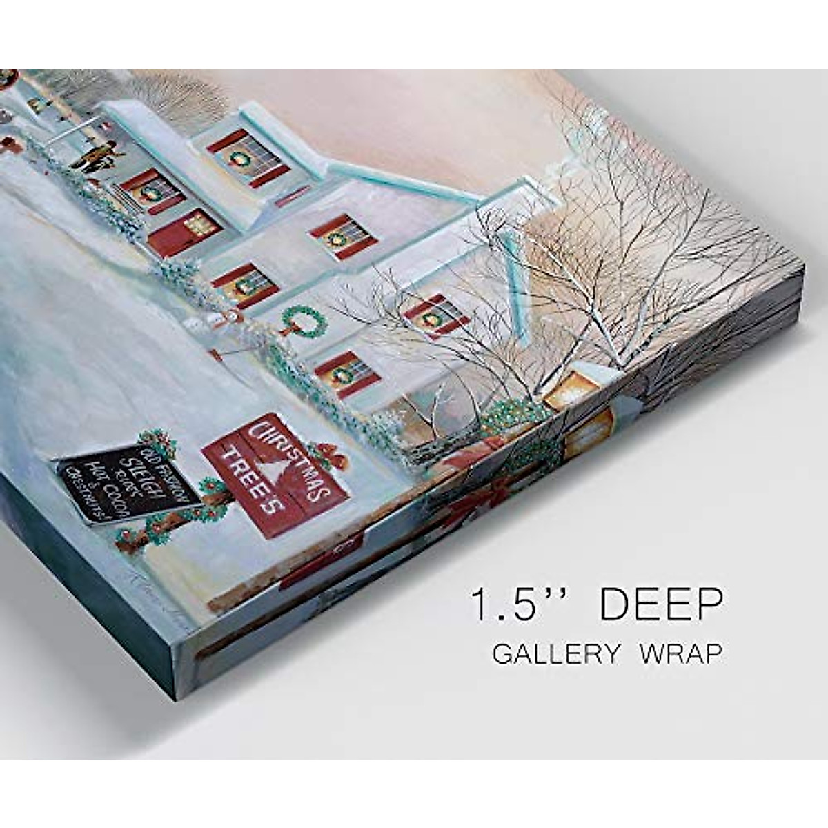 Renditions Gallery Christmas Tree Farm Wall Art, Country Winter Scene with Red Barn, Charming Decorations, Premium Gallery Wrapped Canvas Decor, Ready to Hang, 8 in H x 12 in W, Made in America (WC26-IHNH066-812)