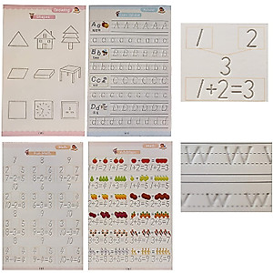 RYZ Magic Practice Copybook for Kids, Magic Calligraphy That Can Be Reused,Magical Handwriting Workbooks Practice Copybook for Preschoolers Kindergarten(4Book + Pen Set)