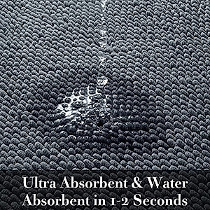 SONORO KATE Bathroom Rug,Non-Slip Bath Mat,Soft Cozy Shaggy Thick Bath Rugs for Bathroom,Plush Rugs for Bathtubs,Water Absorbent Rain Showers and Under The Sink (Dark Grey, 44"×26")
