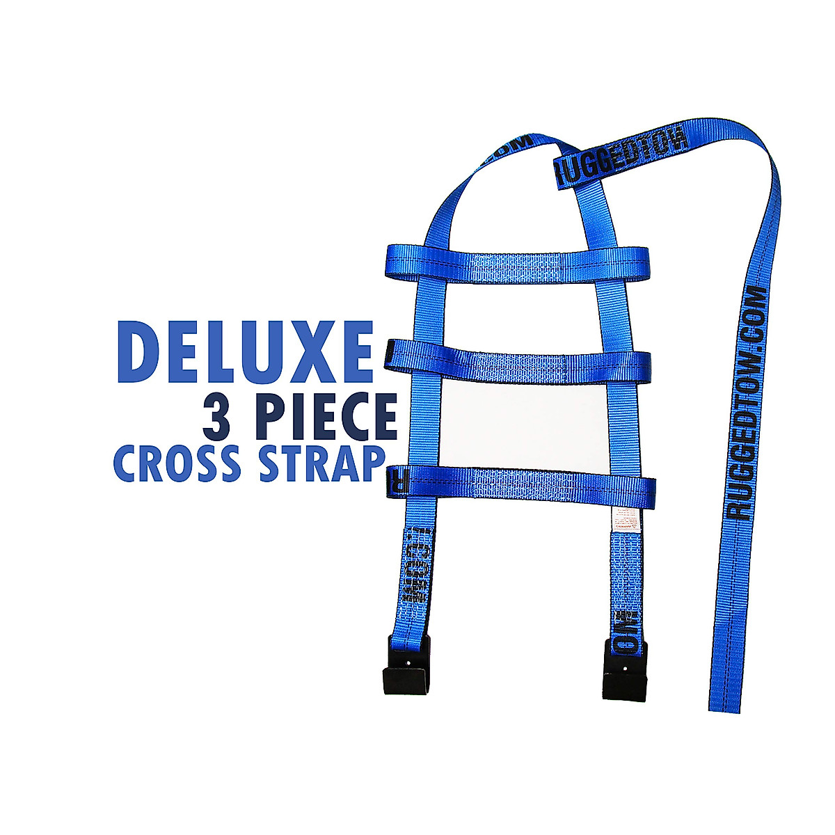RuggedTow 2X USA Car Basket Straps Adjustable Tow Dolly DEMCO Wheel Net Set Flat Hook Standard Wheels Fits (14-20 Inches, Blue) Domestic