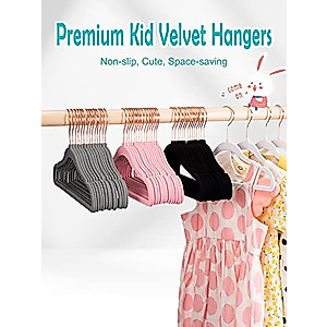 Smartor Premium Velvet Baby Hangers for Closet 50 Pack, 11.8" Safe Durable Baby Clothes Hangers for Nursery with 6 Pcs Closet Dividers, Sturdy Felt Hangers for Toddler/Infant/Kids/Childrens - White