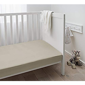 Cuddles & Cribs 2 Pack GOTS Certified Organic Cotton Fitted Crib Sheet - Tan, Owl