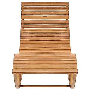 qiangxing Rocking Sun r with Cushion Patio Swivel Rocker Chairs Wooden Recliner Wood Outdoor Chair Wicker Rocking Chair Solid Teak Wood