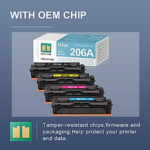 206A Toner Cartridges Replace for HP 206A Toner Cartridges 4 Pack Compatible for HP Color Laserjet Pro MFP M283fdw M283cdw M283fdn M282nw M255dw M255nw Toner for HP 206X Toner Cartridges 4 Pack