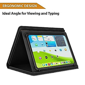 KHOMO Universal Padfolio Case - Portfolio Organizer for Tablet 8.5 up to 11 inch –PU Leather Notebook Pad Holder Folder for iPad, Air, Pro & Others