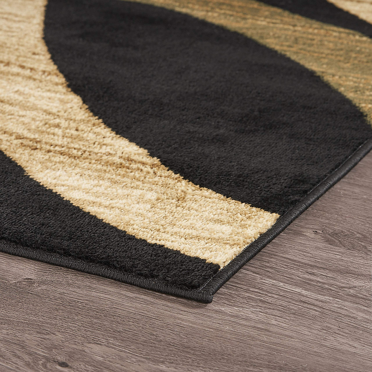 LR Resources Black Rectangle Indoor Area Rug, 5'2" x 7'2",