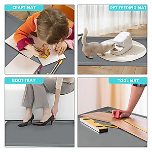 Under Sink Mats for Kitchen Waterproof, 34"X22" Under Sink Liner, Under Sink Drip Tray with Drain Hole, Kitchen Bathroom Under Sink Cabinet Mat and Protector for Drips Leaks Spills (Grey)