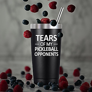 SpenMeta Pickleball Gifts for Men - Gifts for Pickleball Lovers - Tears of My Pickleball Opponents - Funny Birthday, Christmas Gifts for Pickleball Player - 20oz Pickleball Tumbler