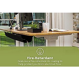 Uprite Ergo Mesh Cable Manager, Ergonomic Cord Organizer for Height Adjustable Desks (Black)