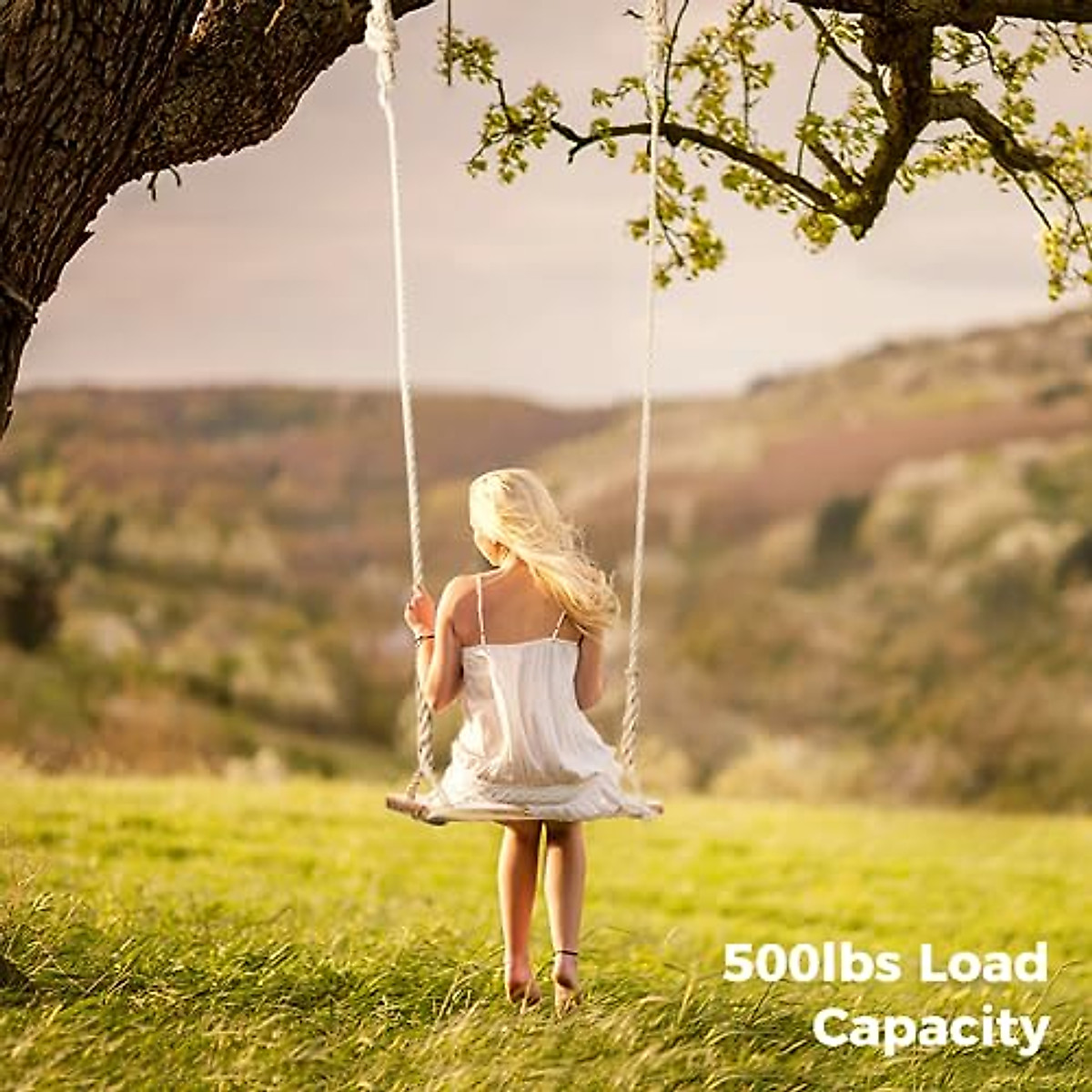 Wooden Tree Swing, 500lbs Load Capacity Heavy-Duty Wooden Swing for Adults & Kids, Waterproof Hanging Swing Seat with Adjustable Height for Indoor & Outdoor