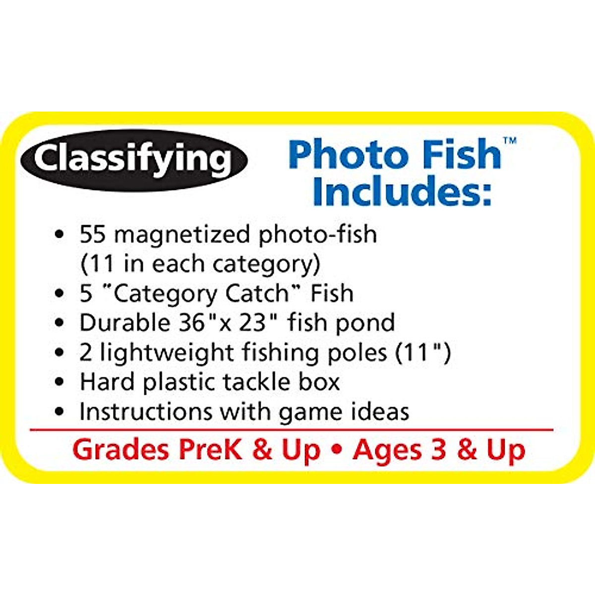 Super Duper Publications | Classifying Photo Fish- Transportation, Clothing, Animals, Food, and Around The Home Vocabulary Magnetic Game | Educational Materials for Children