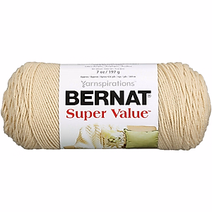 Bernat Super Value Yarn, 7 oz, Gauge 4 Medium Worsted, Oatmeal
