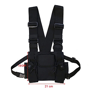 CZDLDNXS Multi-Pocket Chest Rig Bag Utility Vest Chest Bag for Men Hands Free Radio Front Pack Pouch Hip Hop Chest Pack Functional Tactical Harness for Women Running Exercise Hiking Camping