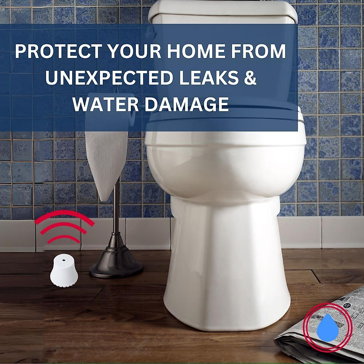 Flood Buzz Water Leak Alarm; Water Leak Detector for Homes and Businesses; Reusable with Factory Installed Battery - 6 Pack