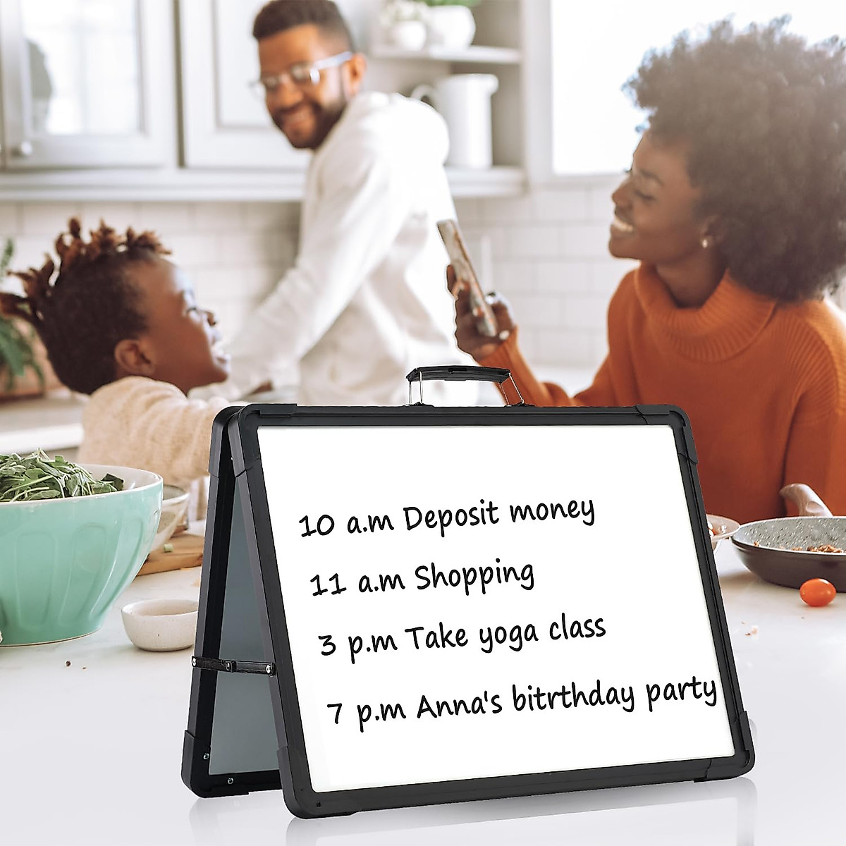 Small Dry Erase White Board - TSJ OFFICE 12" x 16" Mini Easel Desktop Double Sided Whiteboard, Portable Magnetic Board on Table Top with Holder for Drawing, Teacher Instruction, Memo Board