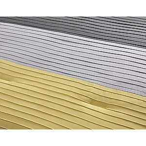 Chezmoi Collection 8-Piece Luxury Striped Comforter Set (Queen, Yellow/Gray/Paloma)