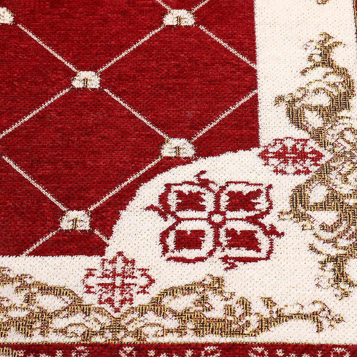 Tyrafry 19.6'' x 31.4'' Classic Traditional Area Rug Kitchen Rug Slip Resistant Durable Floor Mat Soft Plush Machine Washable Microfiber Doormat, Red