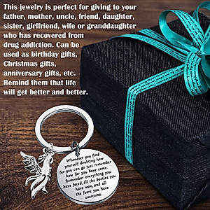 TIIMG Rising Phoenix Nspirational Gifts Phoenix Keychain New Beginning Jewelry Gift For Women Wife Lover (Phoenix whenever)