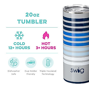 Swig Life 20oz Triple Insulated Stainless Steel Tumbler with Spill-Resistant Lid, Dishwasher Safe, Double Wall, and Vacuum Sealed Coffee Tumbler in Rad Racer Print (Multiple Patterns)