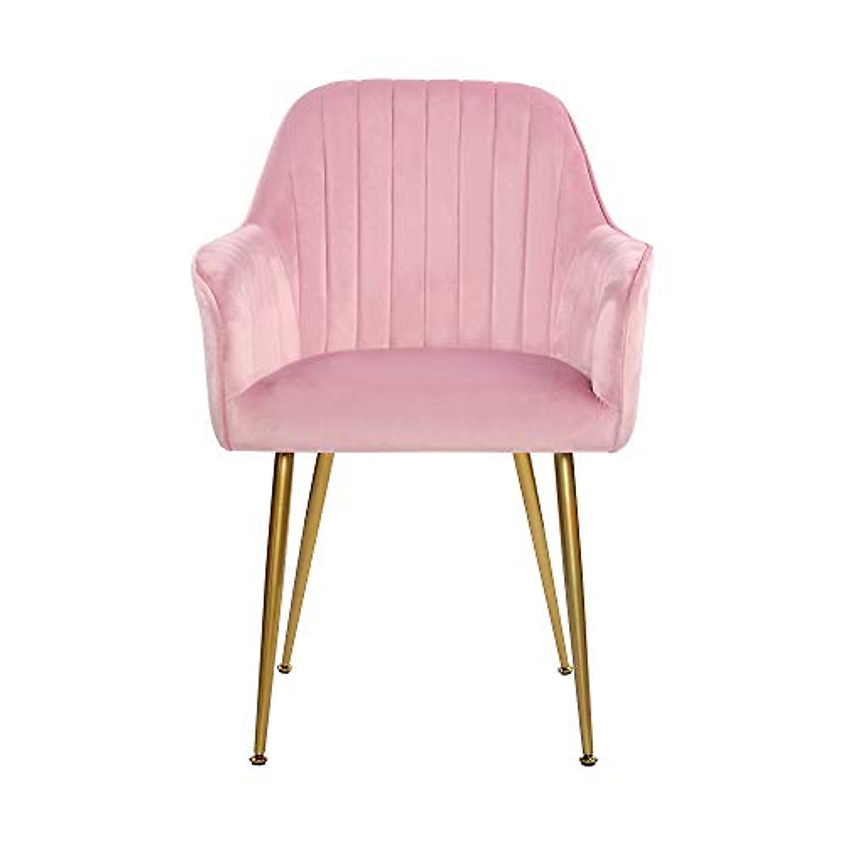 thksbought Set of 2 Velvet Dinning Chairs, Upholstered Accent Chairs with Gold Plating Legs for Living Room Chairs(Pink)