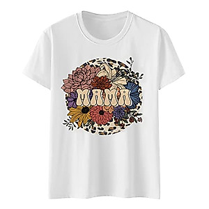 Mother's Day Party Supplies Regalo para El De Las Madres Vintage Clothes Purple Shirt for Women Cropped Graphic Tees for Women