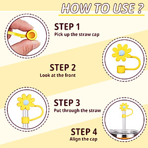 ZIZAISM Straw Cover Cap for Hydroflask Tumbler 40 oz / 32 oz, Silicone Straw Covers for Hydro Flask, for 10mm Straw, Reusable, BPA Free - 6PCS