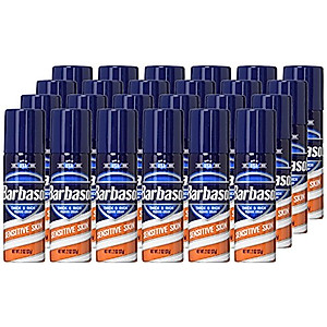 Barbasol Sensitive Skin Thick and Rich Shaving Cream for Men, Travel Size, TSA Approved, 2 oz. (Pack of 24)