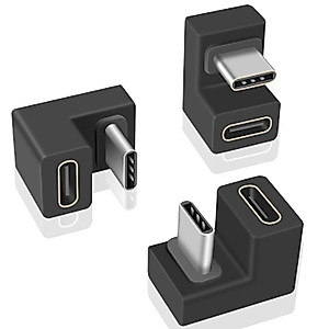 Poyiccot USB C U Shape Adapter, (3Pack) USB C 180 Degree Adapter, 10Gbps USB C to USB C Extension Adapter (Type-C 3.1 Gen 2) for Mobile Phone, Laptop