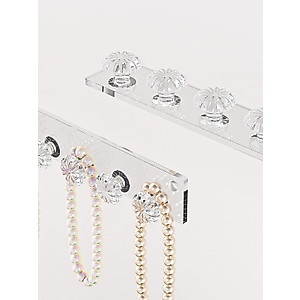 LongMen Acrylic Necklace display for Women,Necklace Holder Organizer for Girls,Jewelry Organizer Hanging with 12 Hooks,Jewelry Hangers for Necklace (2)