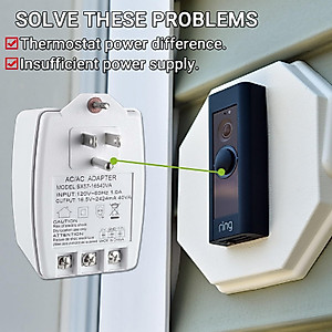 EPLZON 16.5V 40VA Plug in Thermostat and Doorbell Transformer Compatible with Nest, Ecobee, Sensi and Honeywell Thermostat and All Versions of Ring Doorbell