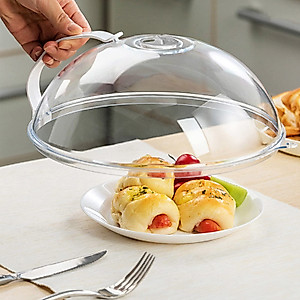 ZEAYEA 4 Pack Microwave Cover for Food, Clear Microwave Splatter Cover with Handle, 10 Inch Dish Plate Cover with Adjustable Steam Vents Keep Microwave Oven Clean, BPA Free Anti-Splatter Guard Lid