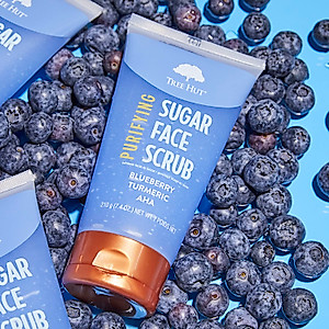 Tree Hut Blueberry & Turmeric Purifying Face Scrub | Deep Cleans Pores to Remove Dead Skin & Impurities | Alpha Hydroxy Acid | Vegan, Free of Parabens, Formaldehyde Donors, & Sulfates | 7.4 fl oz.