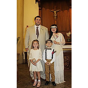 Qmislg Girls Lace Dress Flower Dresses Toddler Dress Baby Vintege Floral Special Occasion Dress