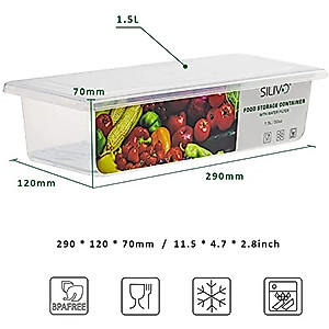 SILIVO 6 Pack Produce Saver Refrigerator Organizer Bins for Fruits and Vegetables- 3 Pack 1.5L + 3 Pack 4.5L