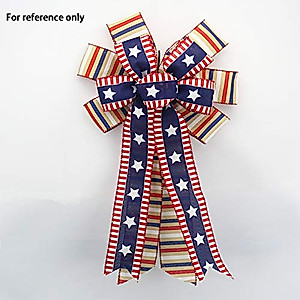 Red White Blue Stars and Stripes Wired Edge Ribbon, 10 Yards by 2.5 Inches (Style 2)