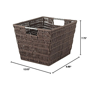 Whitmor Rattique Small Storage Tote, Espresso
