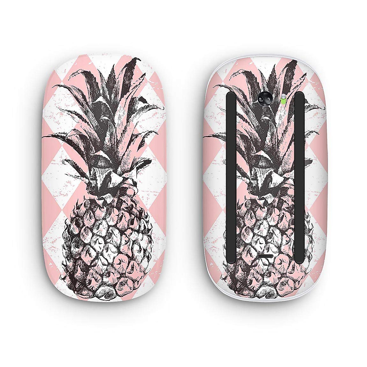 Design Skinz Tropical Summer Pink Pineapple v1 Vinyl Decal Compatible with The Apple Magic Mouse 2 (Wireless, Rechargable) with Multi-Touch Surface